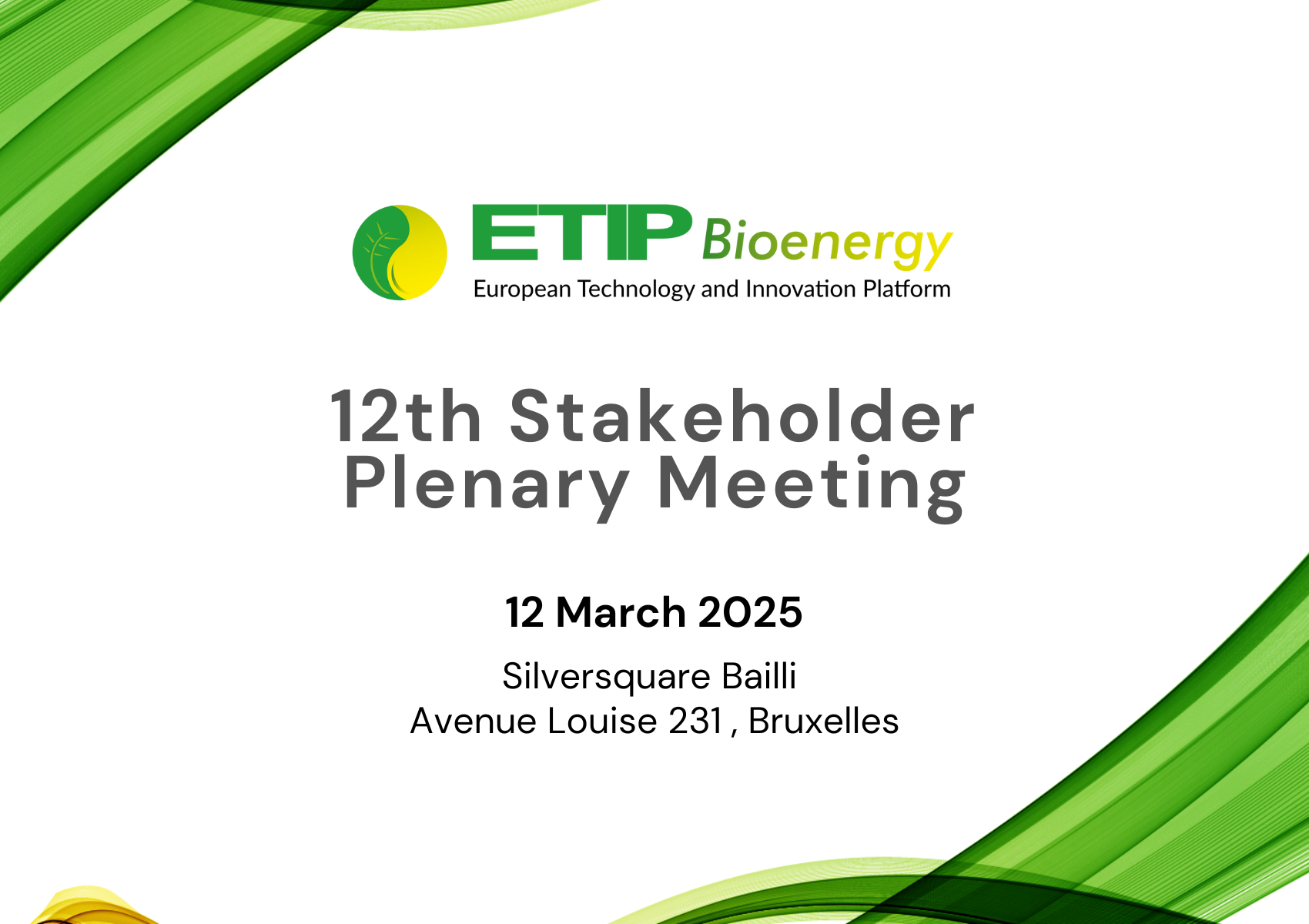 12th Stakeholder Plenary Meeting Agenda – ETIP Bioenergy